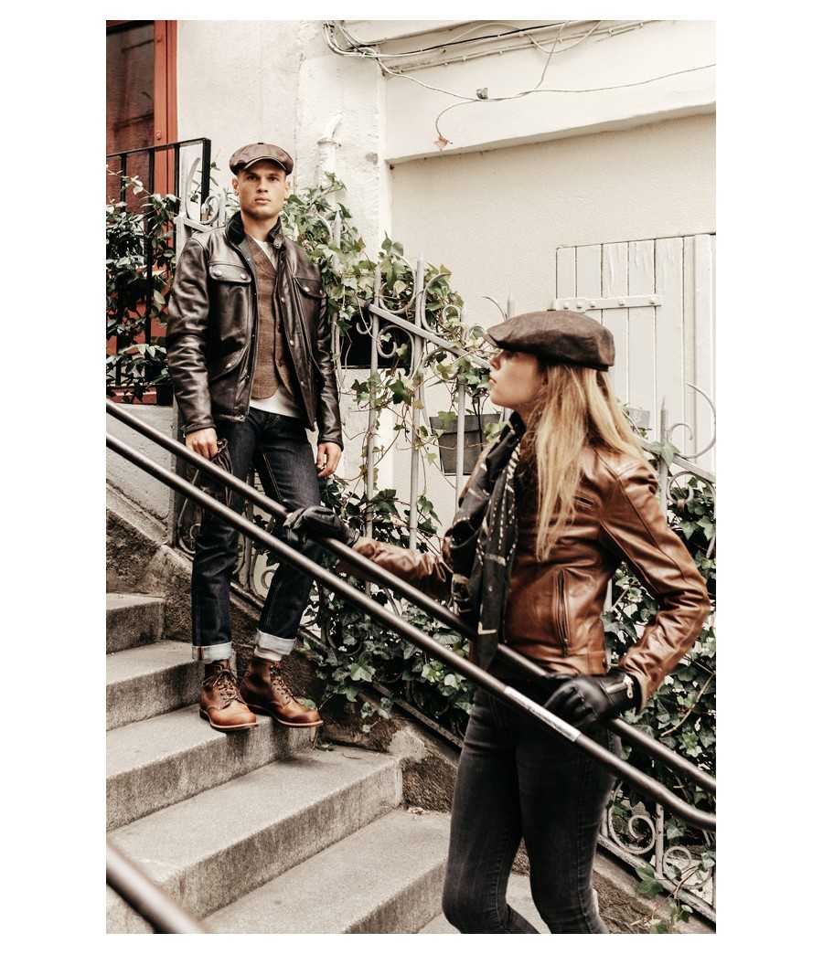 Le Marion Women's Leather Motorcycle Jacket - Cognac Hue - ORIGINAL DRIVER